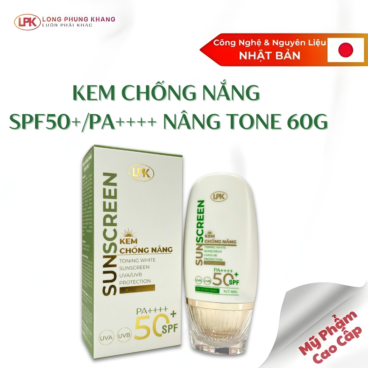 Kem Chống Nắng BB Cream - Nâng tông SPF50+/PA++++ LPK 60g